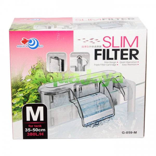 AQUA WORLD Slim Filter Fish Tank Aquarium G-059-M = 380 L/H. 鱼缸超薄过滤器 – LFS Aquarium