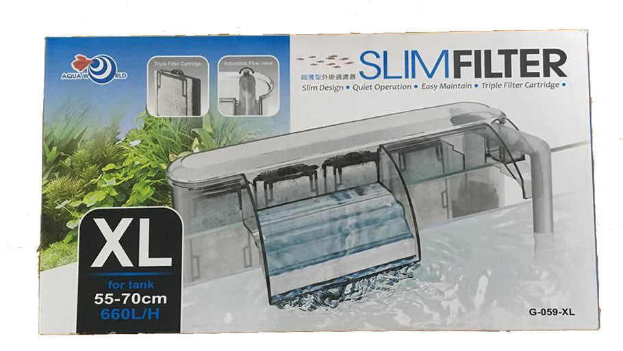 AQUA WORLD Slim Filter Fish Tank Aquarium G-059-XL = 660 L/H. 鱼缸超薄过滤器 – LFS Aquarium